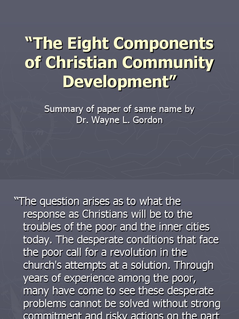 The Eight Components of Christian Community Development | Download Free ...