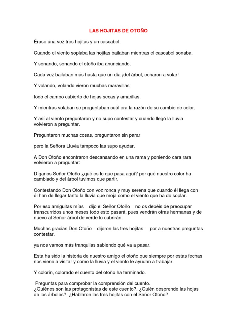 Cuentos de Otoño | PDF | Arboles | Velocidad del viento