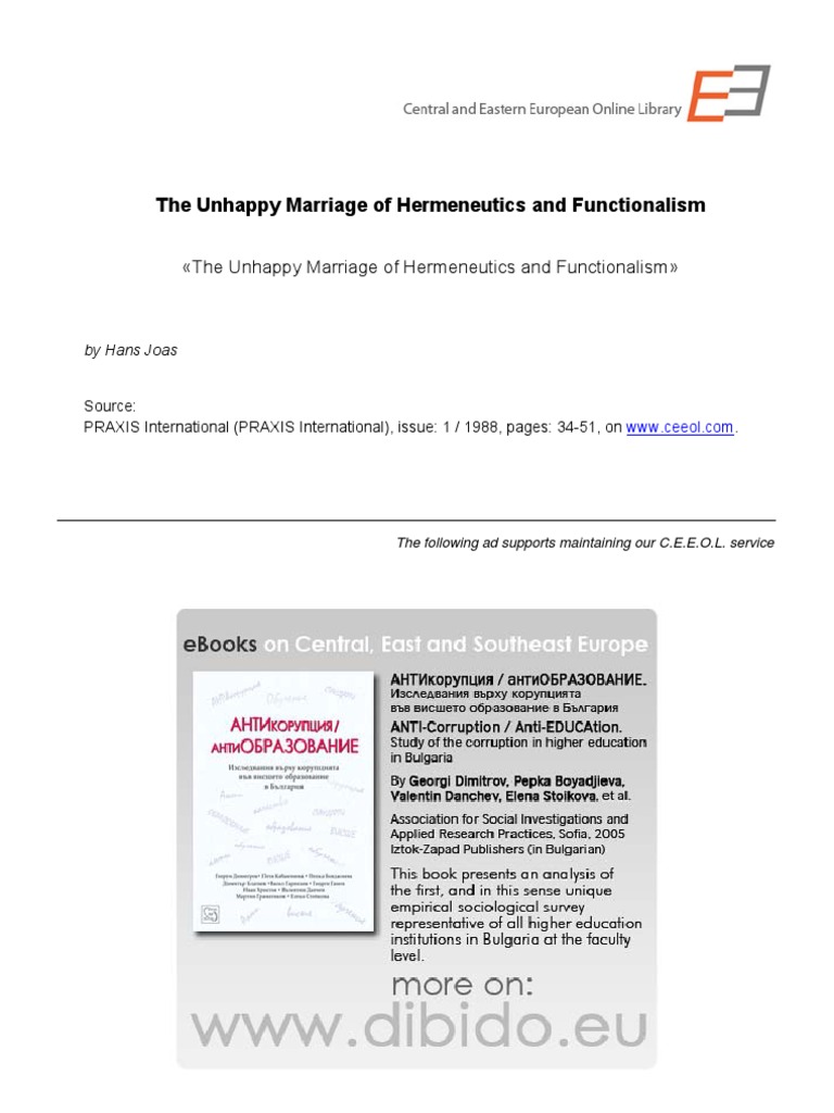 1.3 - Joas, Hans - The Unhappy Marriage of Hermeneutics and ...