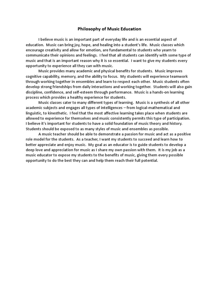 Philosophy of Music Education | PDF