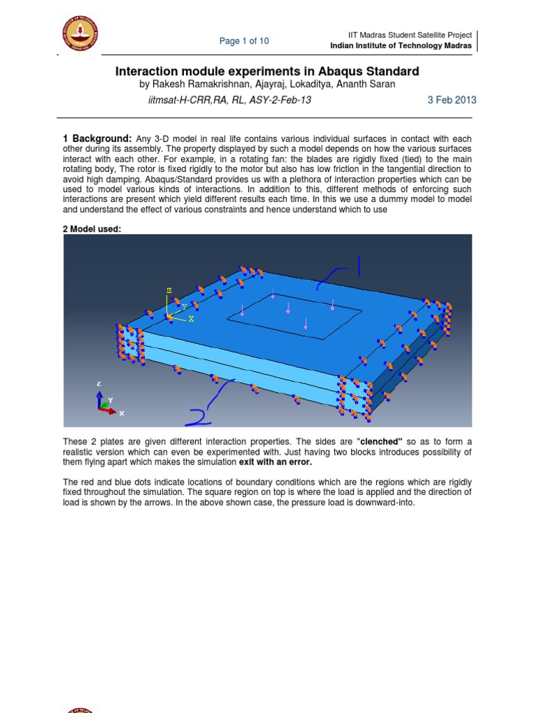 Abaqus Interaction Module | PDF | Pressure | Simulation