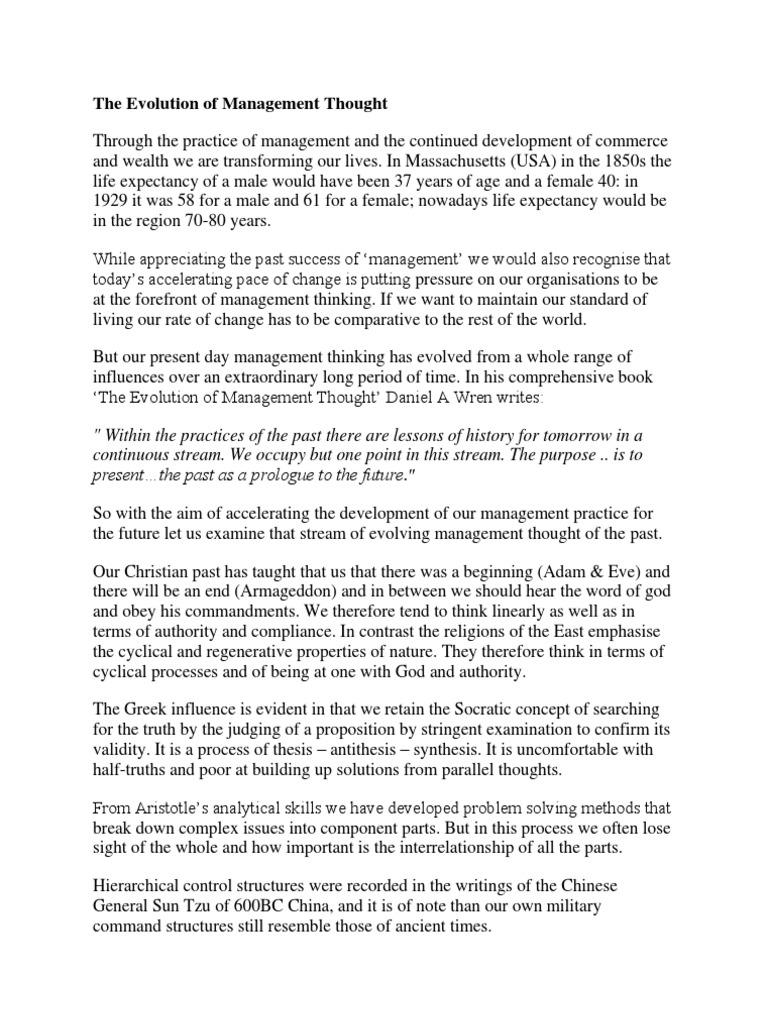 The Evolution of Management Thought | PDF | Motivation | Motivational