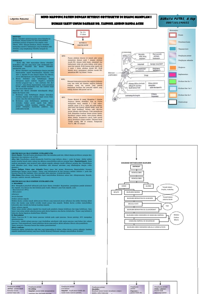 Mind Mapping Pasien Dengan Ikterus Obstruktif Di Ruang Mamplam I | PDF