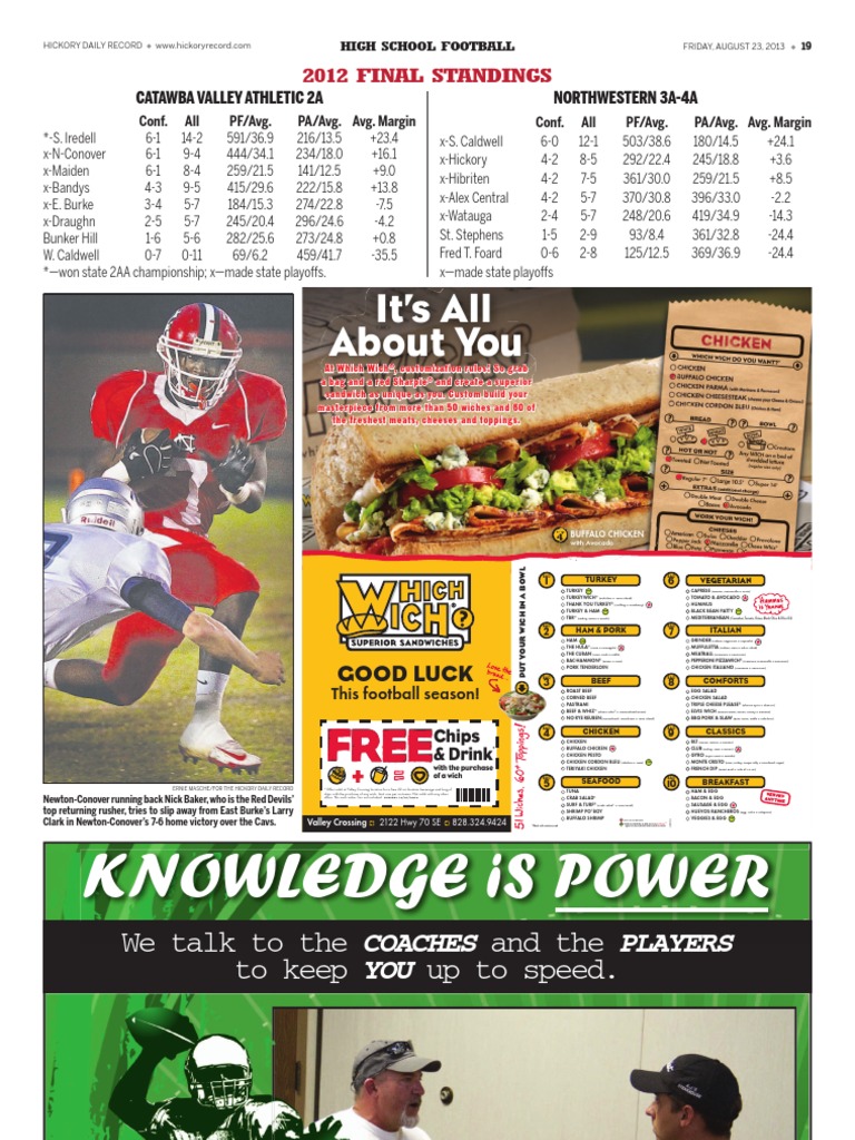 Hickory Daily Record Football Preview Section 2 2013 | PDF | Bacon | Salad