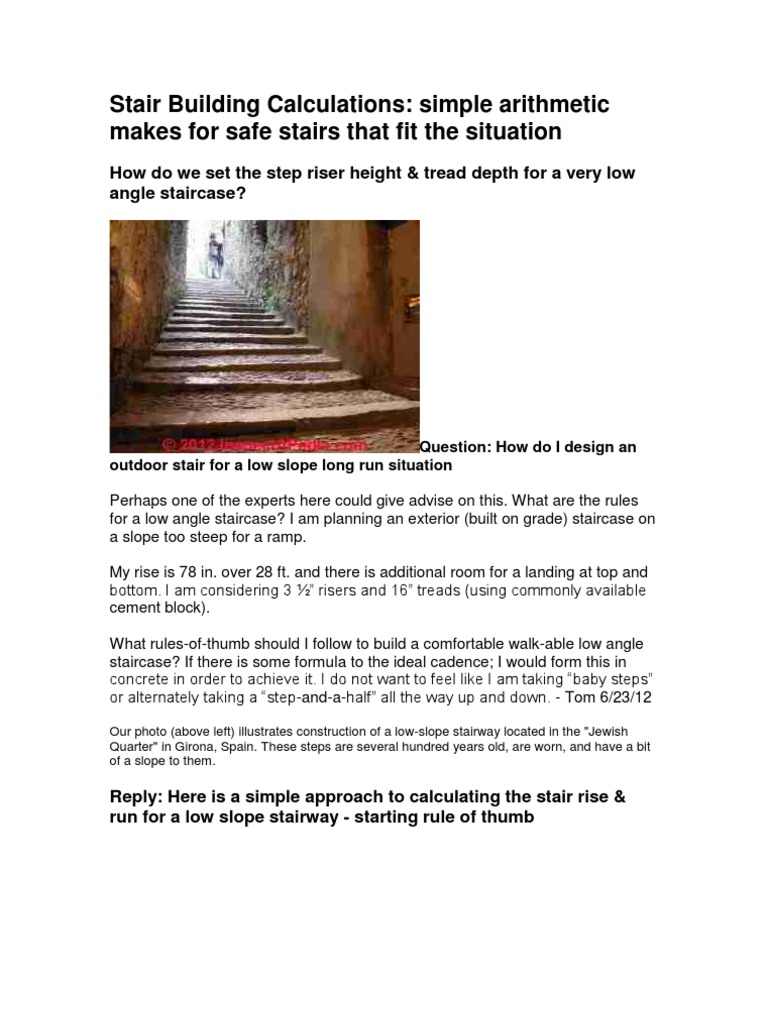 Escaleras - Stair Building Calculations | PDF | Stairs | Triangle