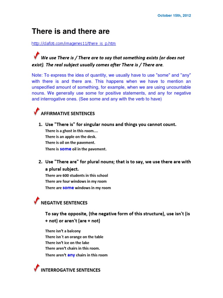 There Is There Are - Exercises | PDF | Noun | Linguistic Morphology