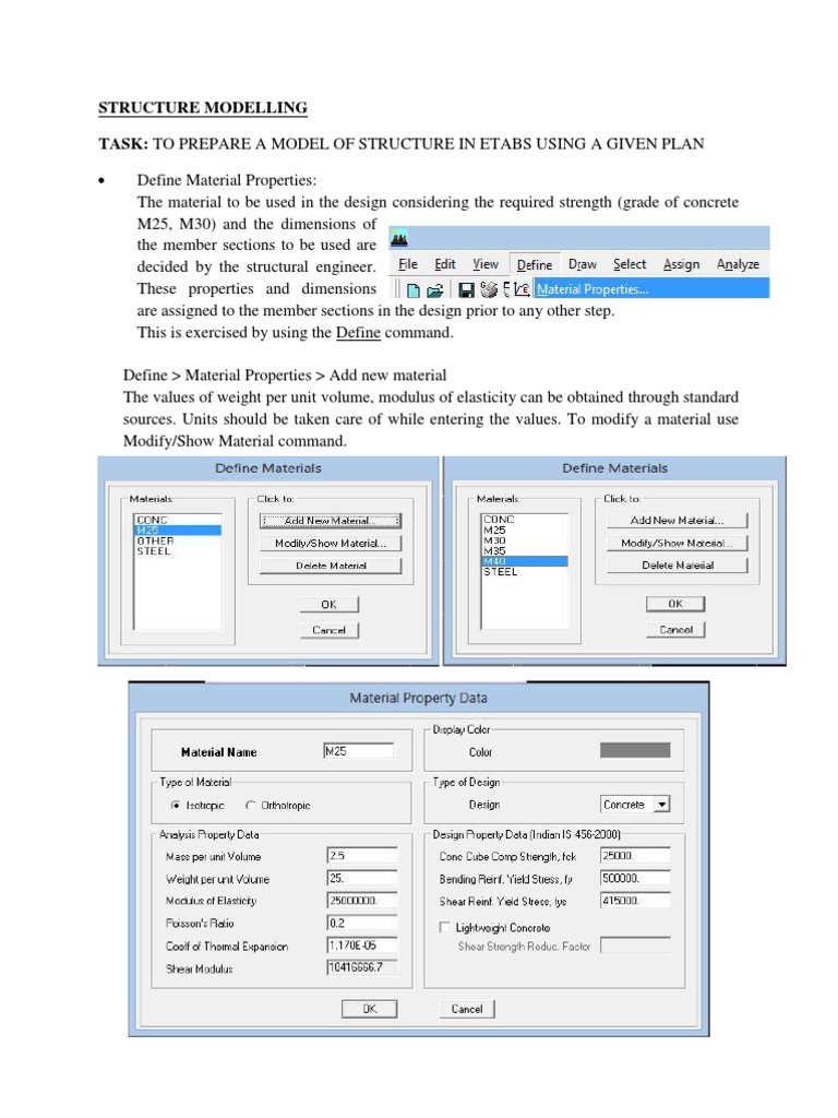 Structure Modelling Task: To Prepare A Model of Structure in Etabs ...