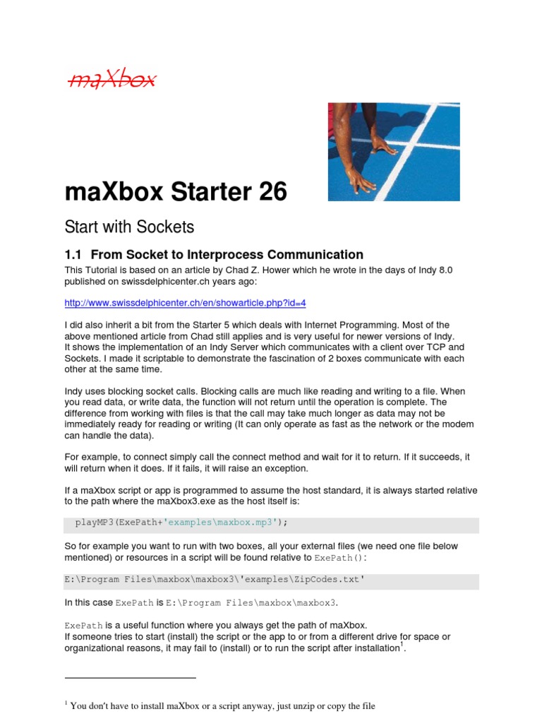 Maxbox Starter 26: Start With Sockets | PDF | Network Socket | Transmission Control Protocol