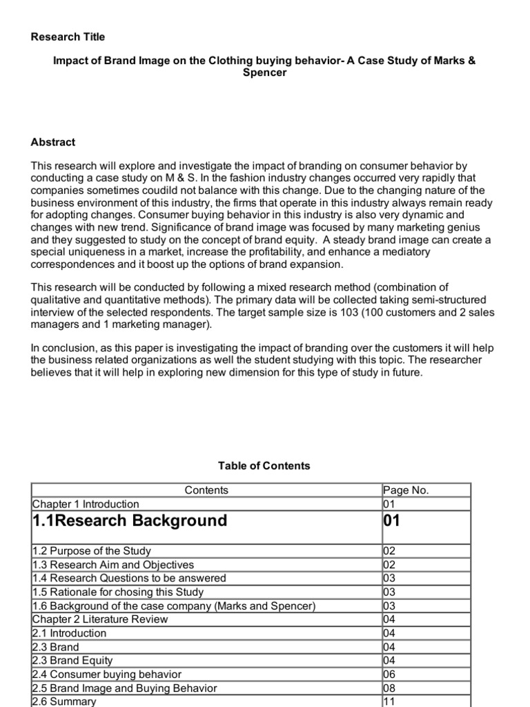 Impact of Brand Image On The Clothing Buying Behavior - A Case Study of ...