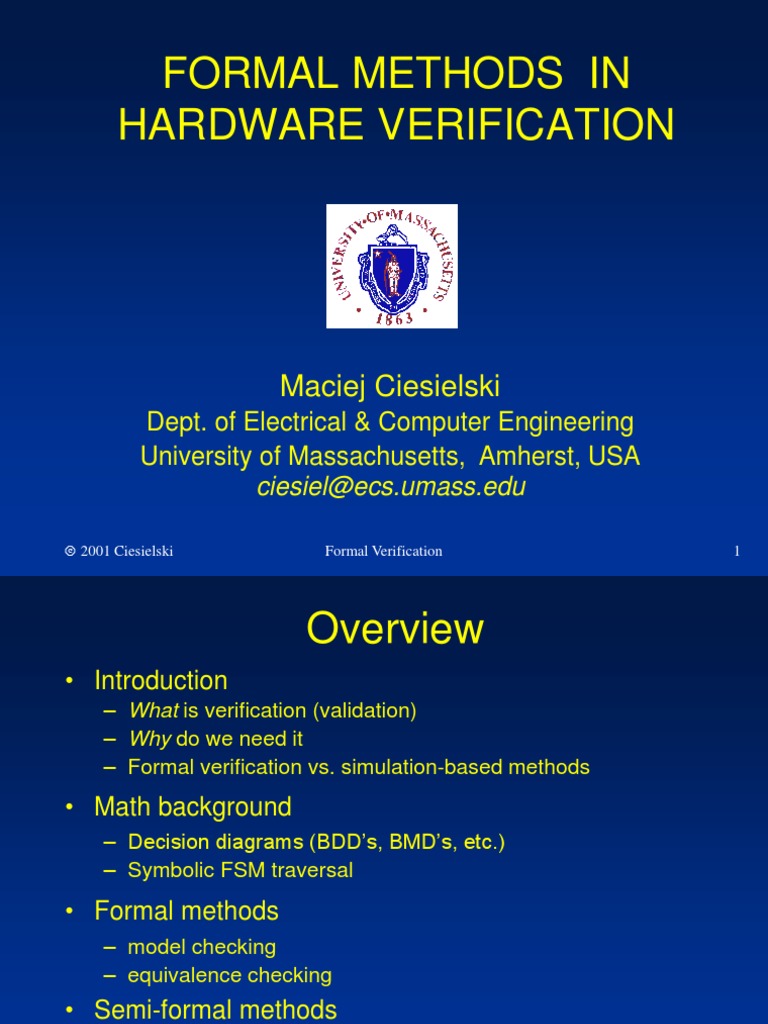 Formal Methods in Hardware Verification: Maciej Ciesielski | PDF ...