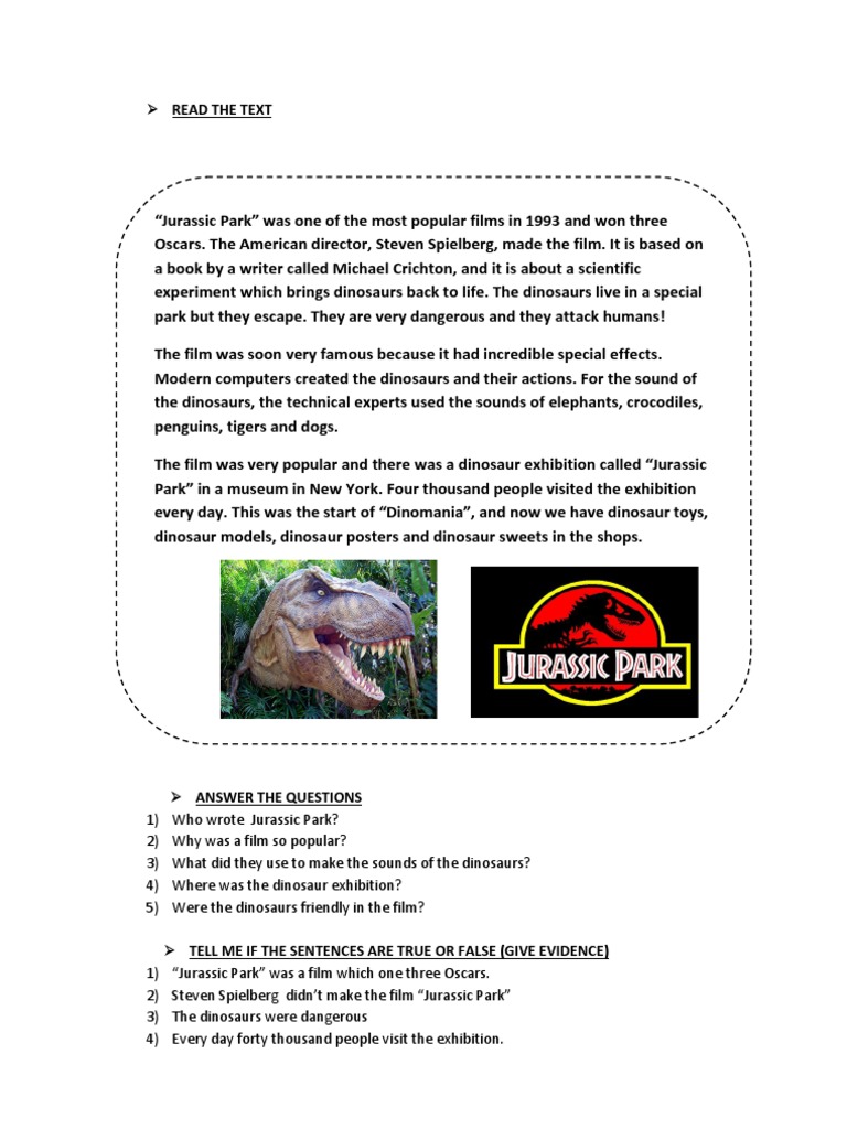 Jurassic Park | PDF | Dinosaurs