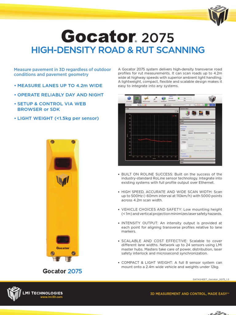 High-Density Road & Rut Scanning: Gocator | PDF | Field Of View ...