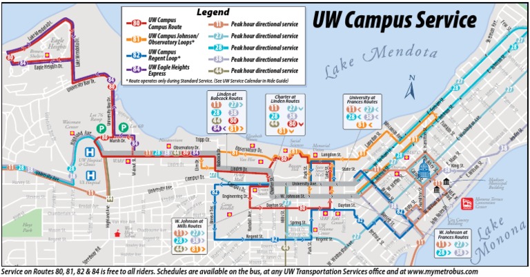 University of Wisconsin Madison Campus Service Map | PDF | University ...