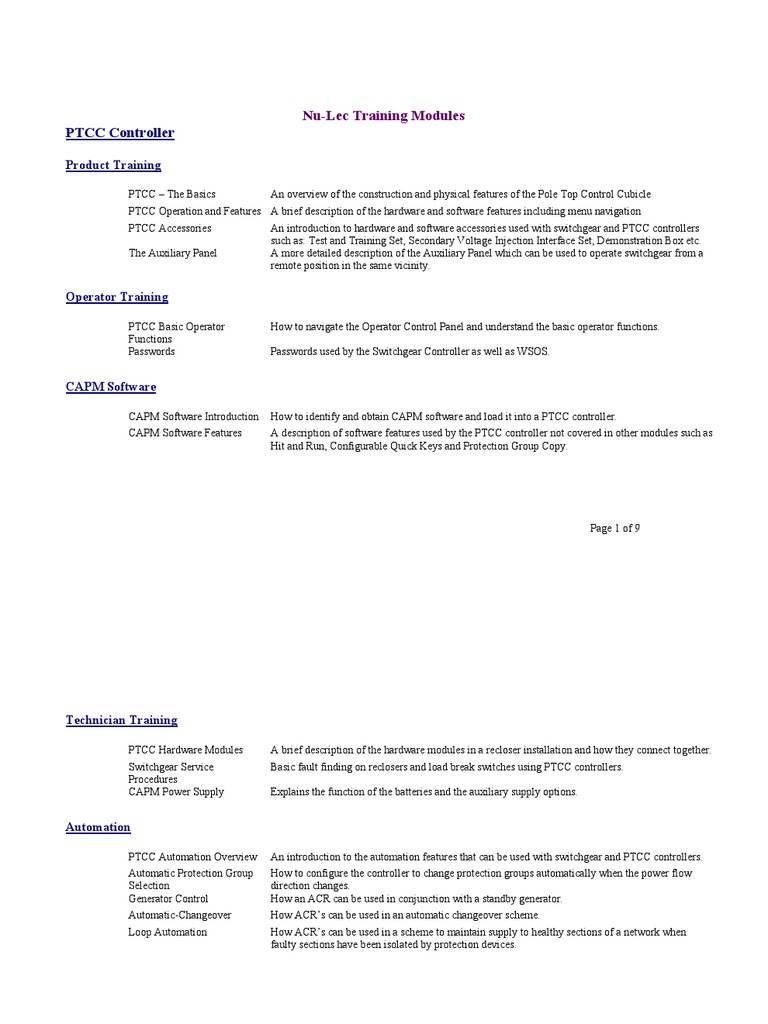 Nulec Trainingmodules PDF | PDF | Power Supply | Scada
