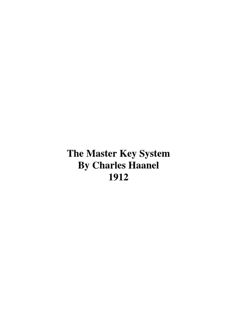 The Master Key System Overview | PDF | Home & Garden