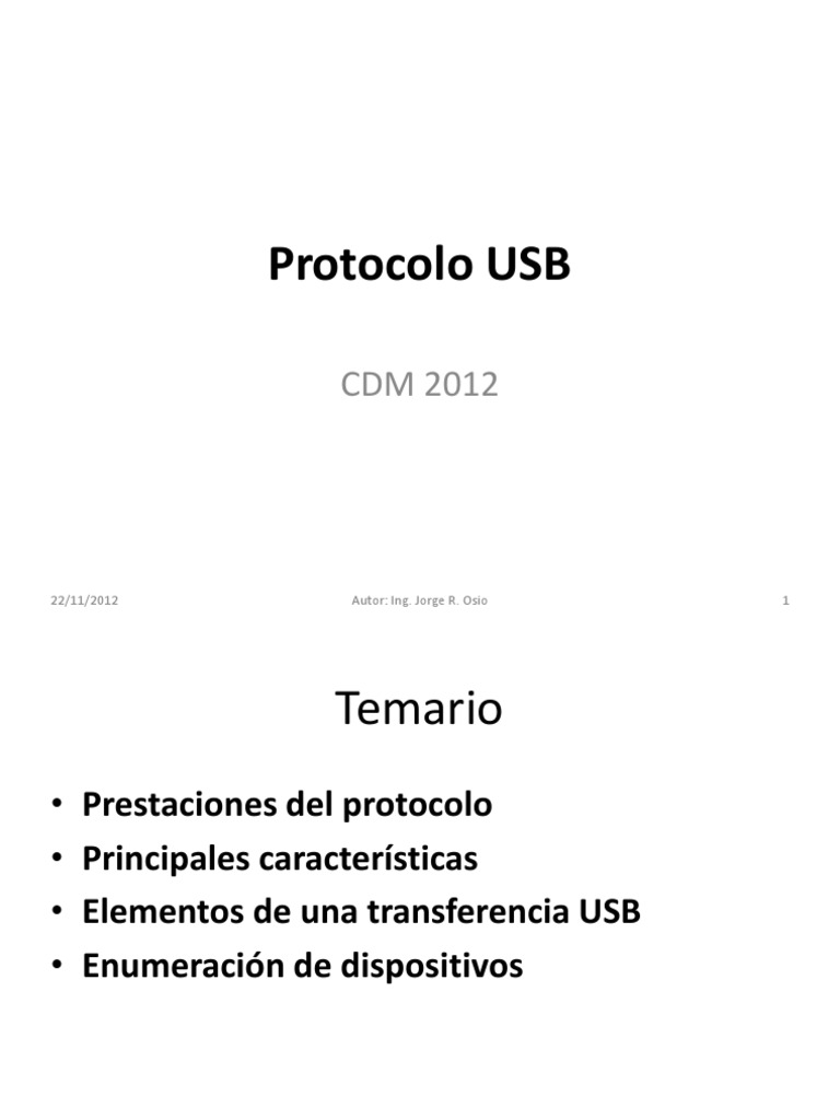 Características del Protocolo USB | PDF