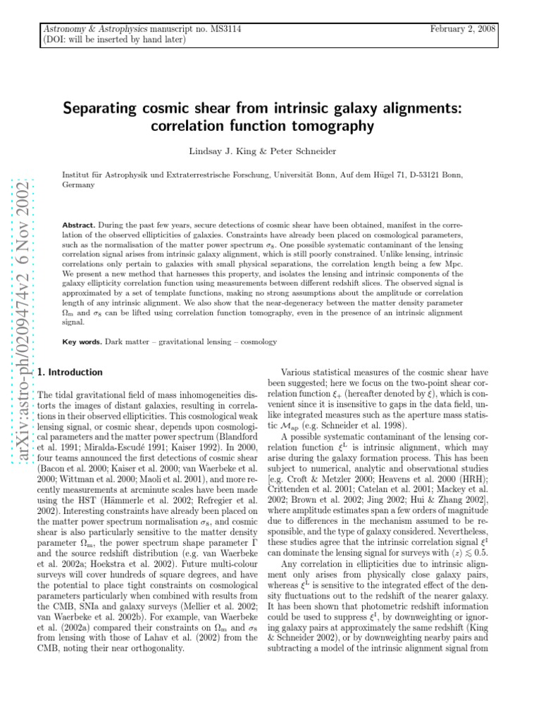 Separating Cosmic Shear From Intrinsic Galaxy Alignments: Correlation ...