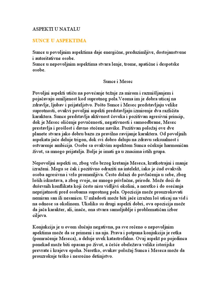 Aspekti U Natalu | PDF