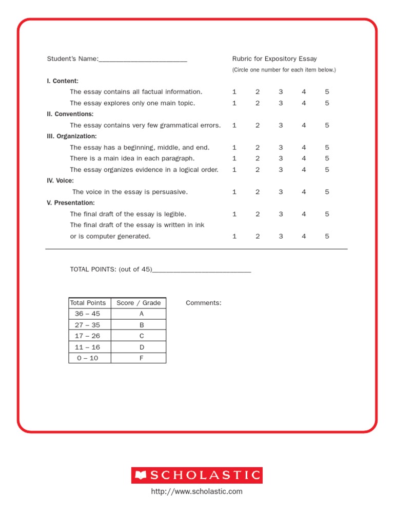 Expositoryessayrubric PR 0 | PDF | Career & Growth | Art