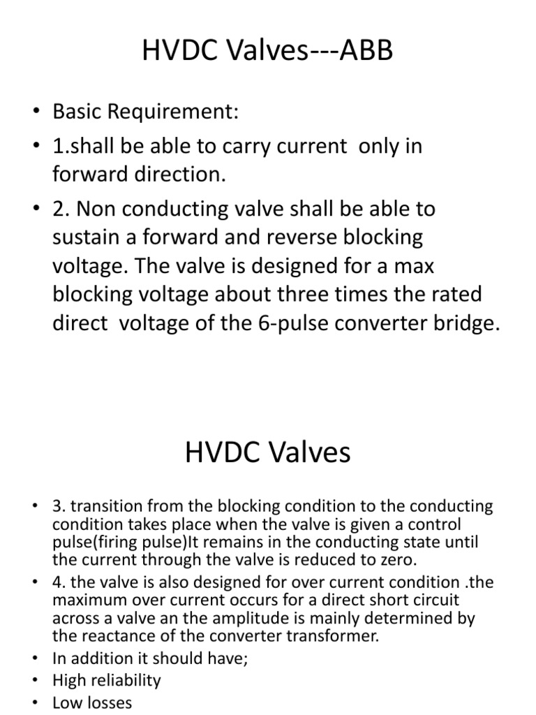 HVDC Valvesppt ABB | PDF | High Voltage Direct Current | Vacuum Tube
