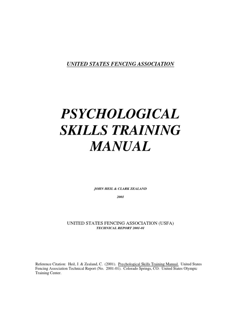 Psychological Skills Training Manual | PDF | Attention | Goal