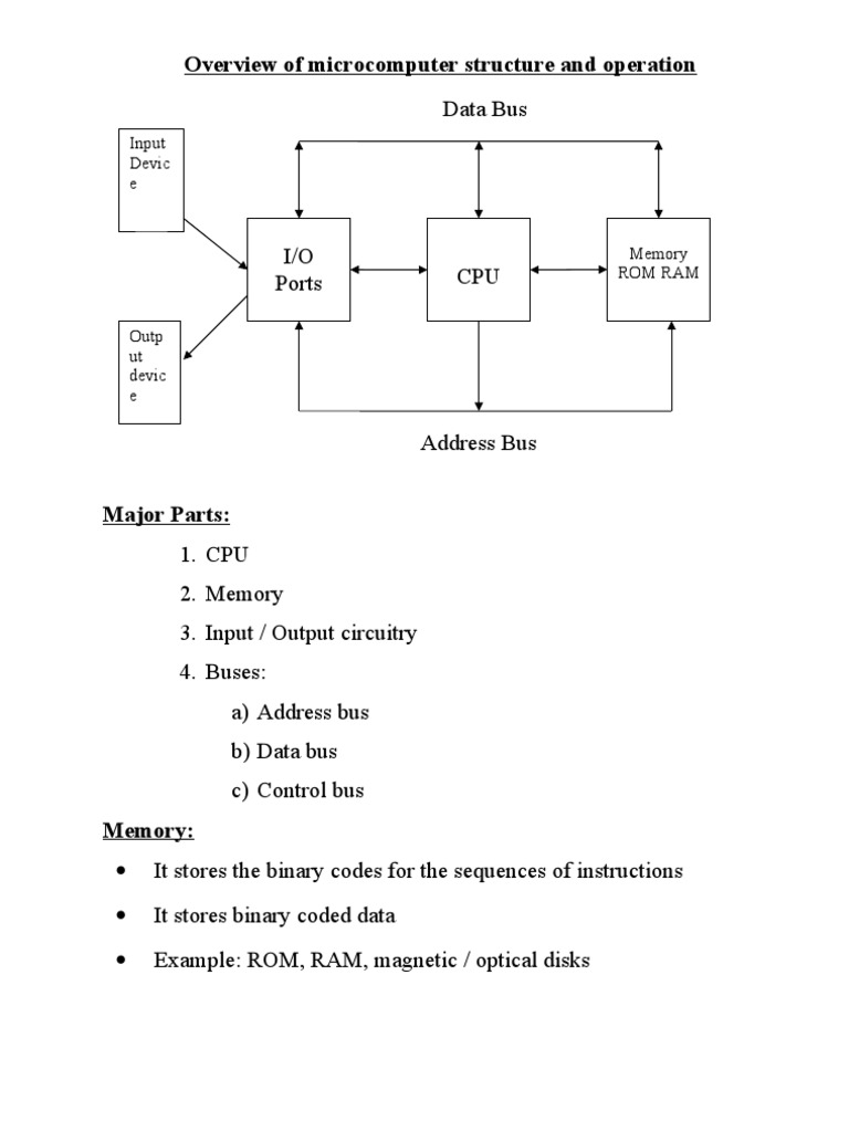 Overview of Microcomputer Structure and Operation: Input Devic e | PDF | Computer Data Storage ...