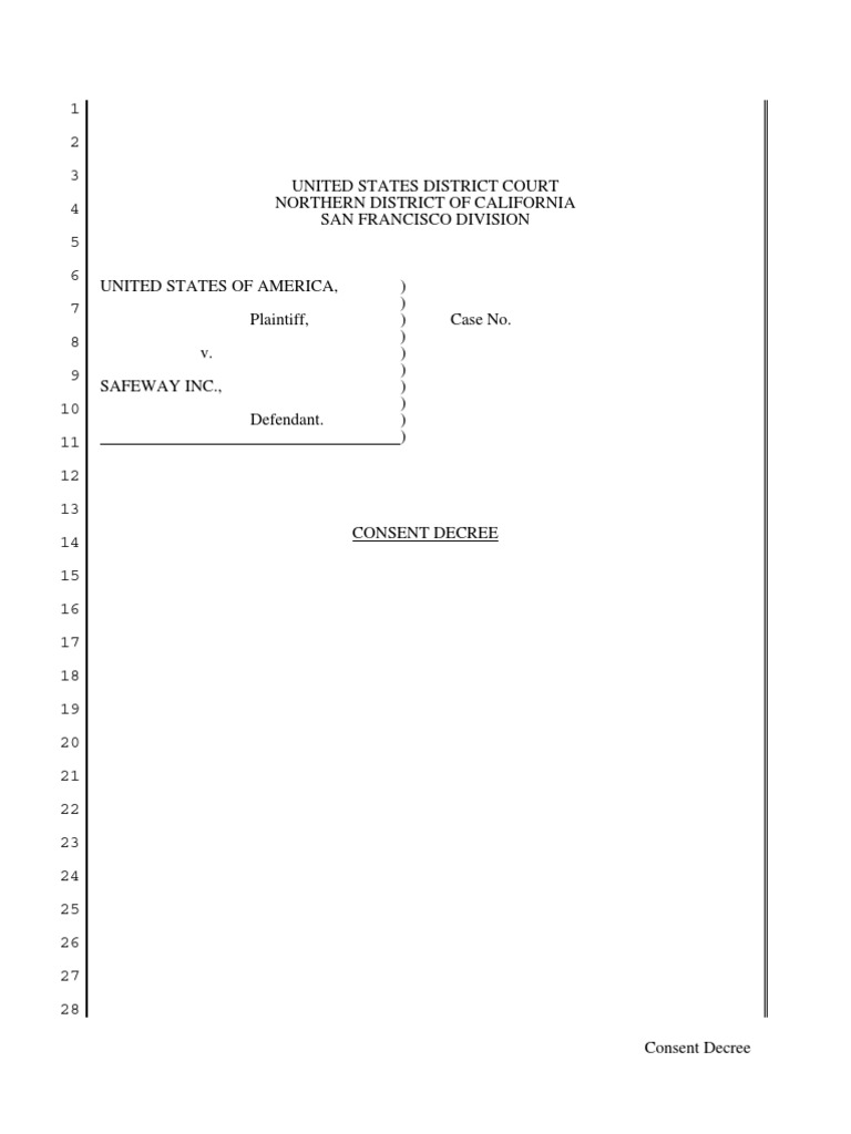 Safeway and US Government Consent Decree | PDF | Res Judicata | Judiciaries