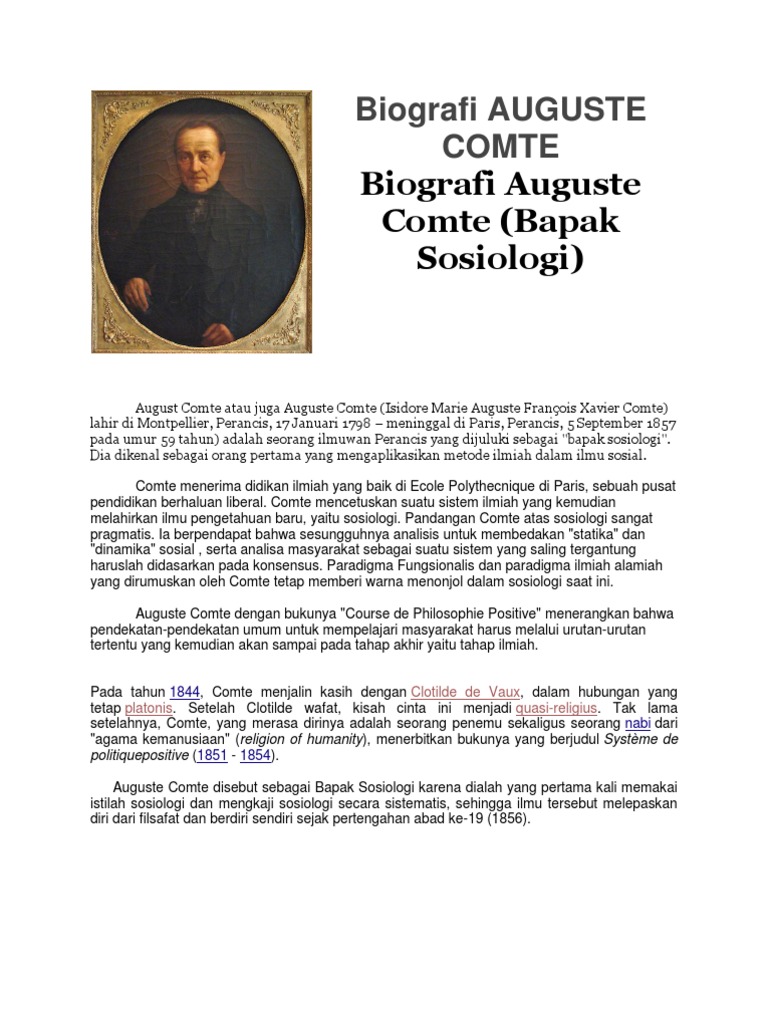 Biografi Auguste Comte | PDF