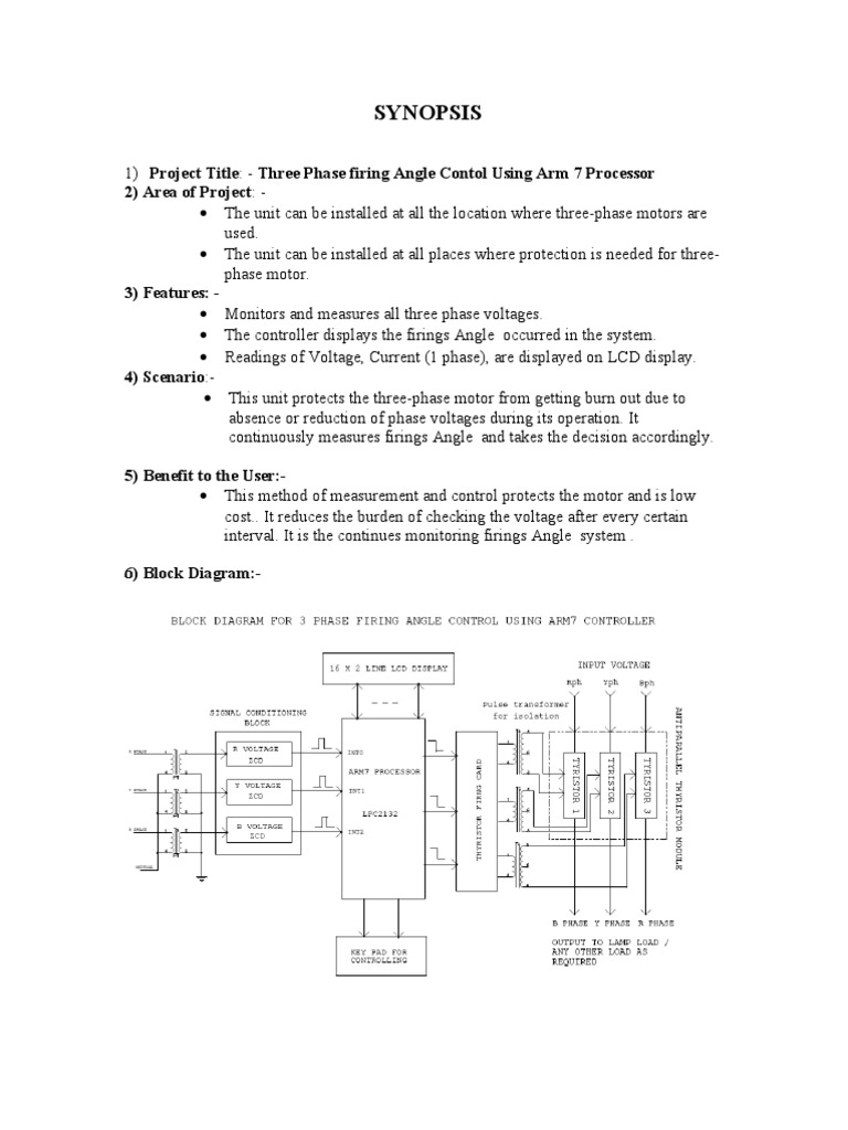 Three Phase Firing Angle Contol Using Arm 7 Processor | Download Free ...