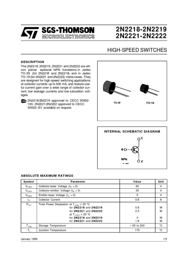 2N2219 BJT Switch | Bipolar Junction Transistor | Electrical Components