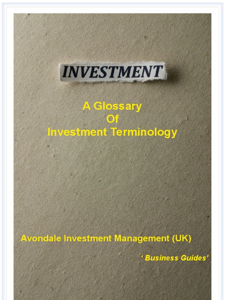 Glossary of Investment Terminology | PDF | Bonds (Finance) | Stocks