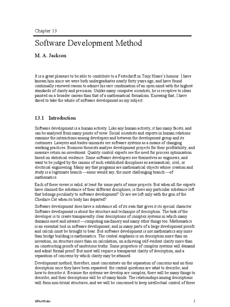 Jackson Software Development Method | PDF | Software Development | Subroutine