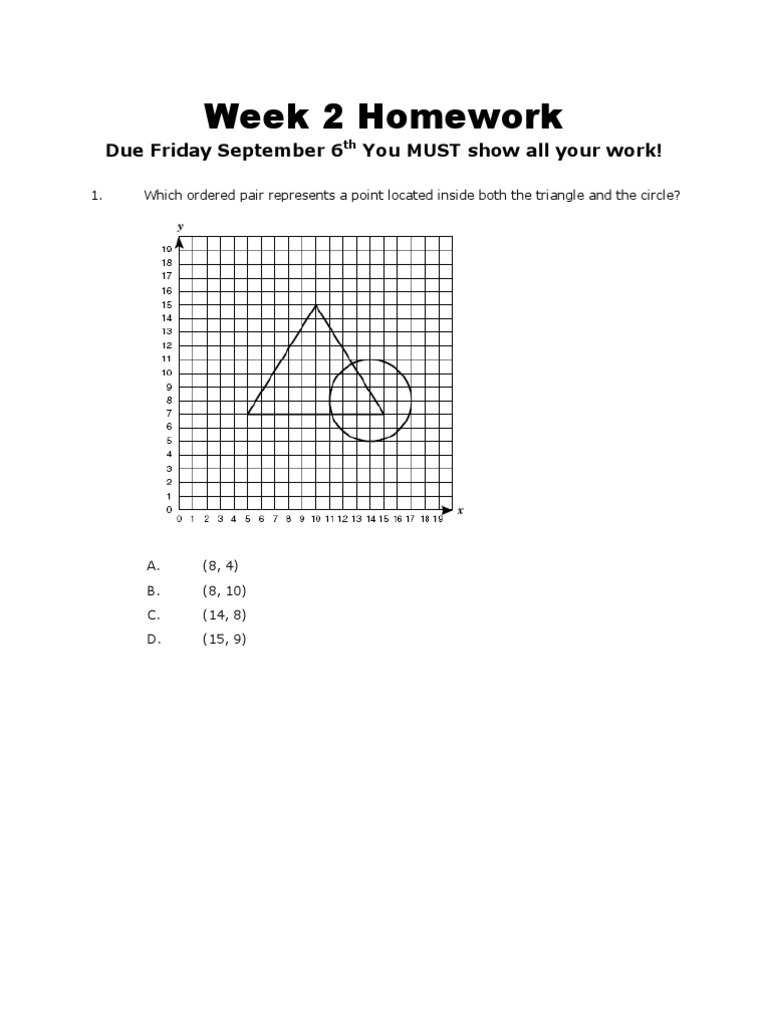 Week 2 Homework: Coordinate Geometry | PDF