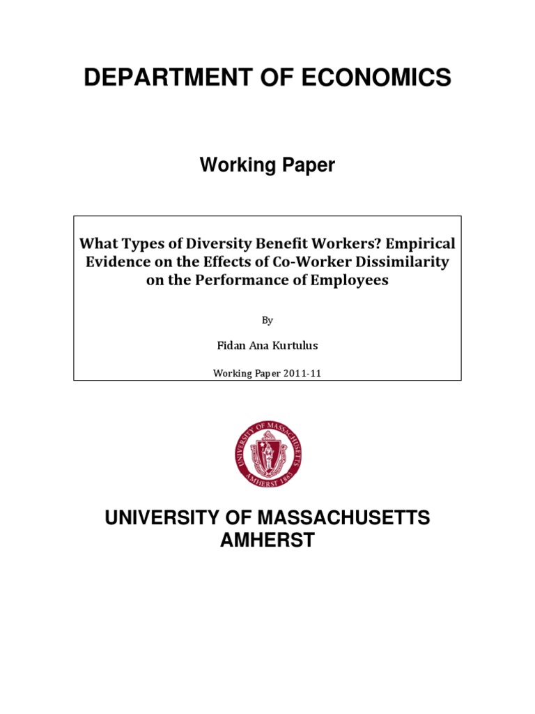 Department of Economics: Working Paper | PDF | Econometrics | Employment