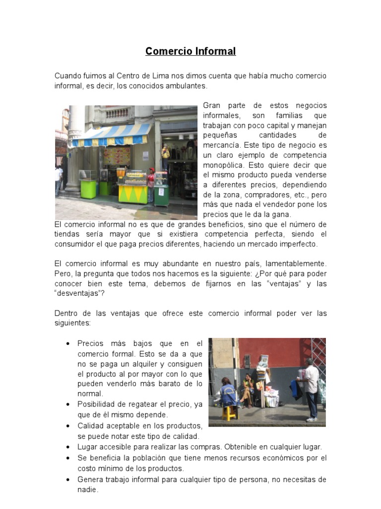 Comercio Informal | Precios | Comercio