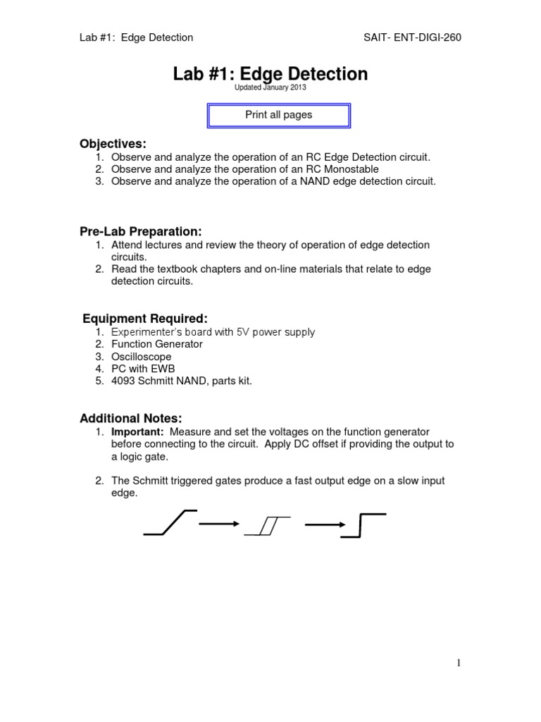 Edge Detection Circuit Lab Guide | PDF | Detector (Radio) | Power Inverter