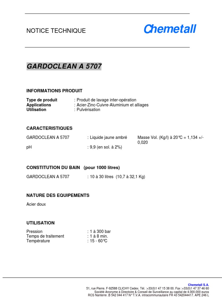 Gardoclean A 5707 | PDF