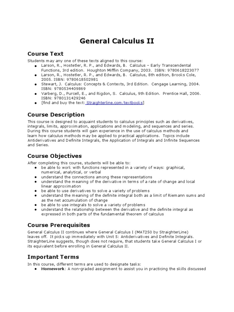 General Calculus II | PDF | Series (Mathematics) | Integral
