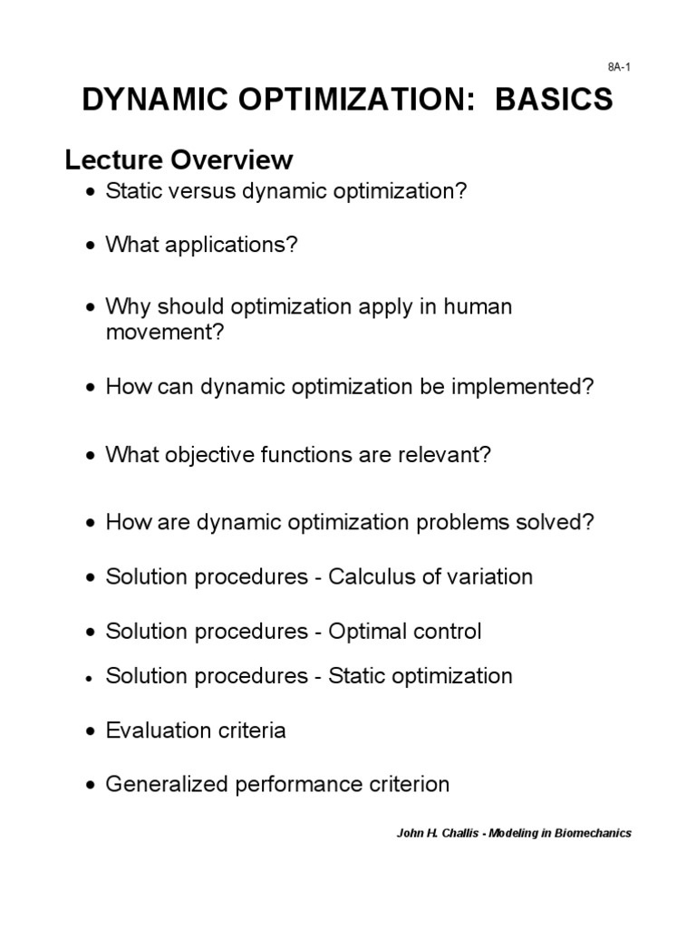Dynamic Optimization | PDF | Optimal Control | Mathematical Optimization