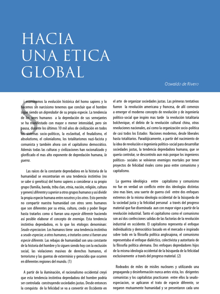Hacia Una Etica Global | PDF | Capitalismo | Comunismo