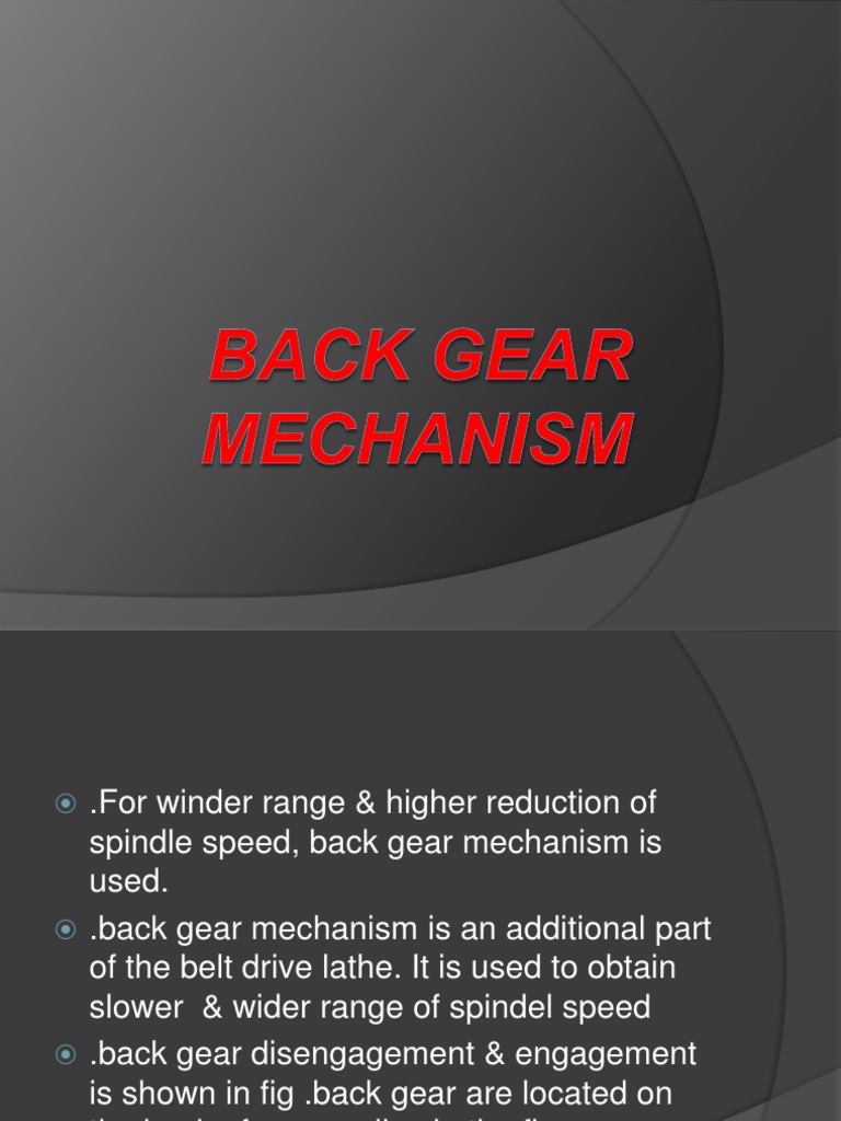 Back Gear Mechanism | PDF