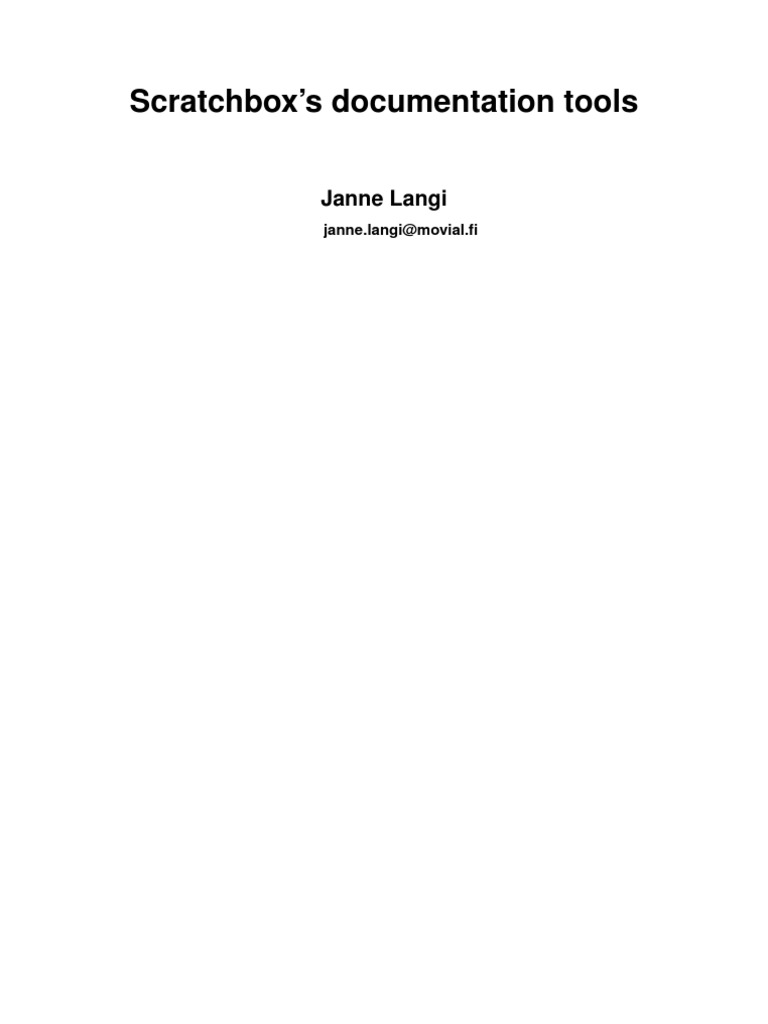 Scratchbox's Documentation Tools: Janne Langi | PDF | Xml | Computer ...