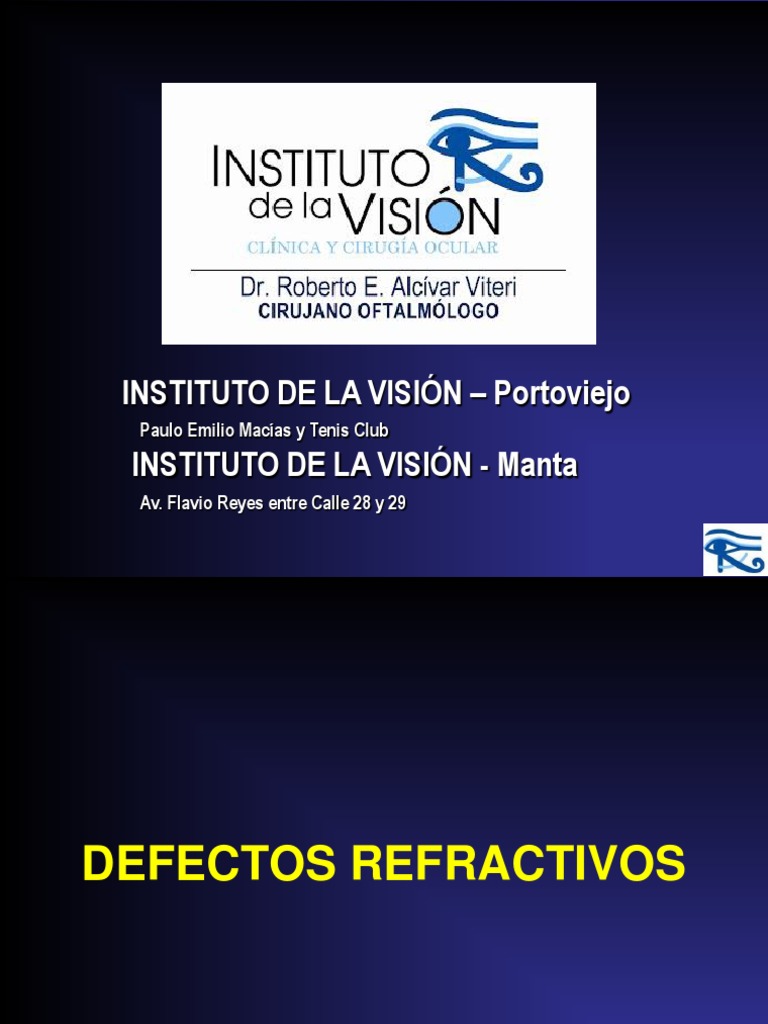 Defectos Refractivos: Tipos y Diagnóstico | PDF | Oftalmología ...