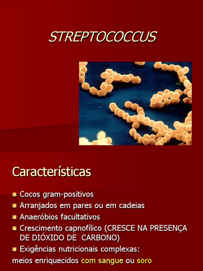 Características e Classificação de Streptococcus | PDF | Estreptococos ...
