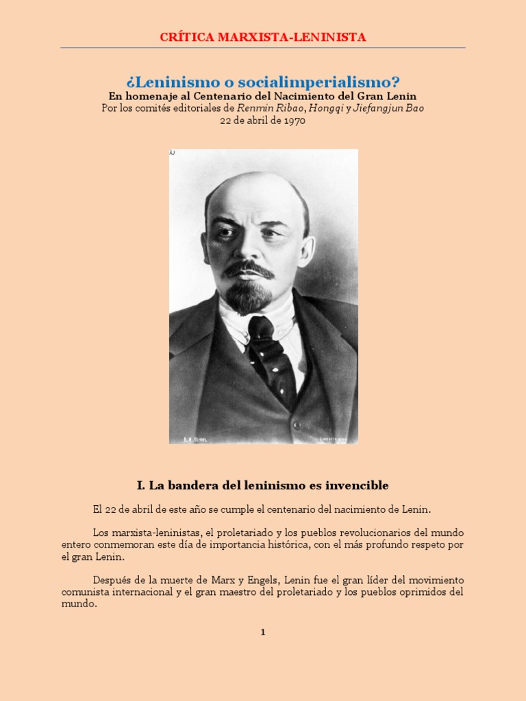 Crítica Marxista Leninista - PCCH - Leninismo o Socialimperialismo ...