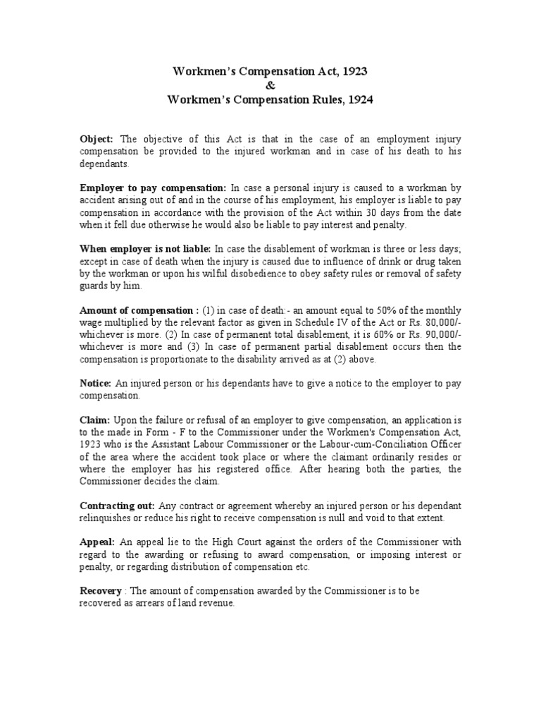27 Procedure 07 Workmens Compensation Act 1923 | PDF