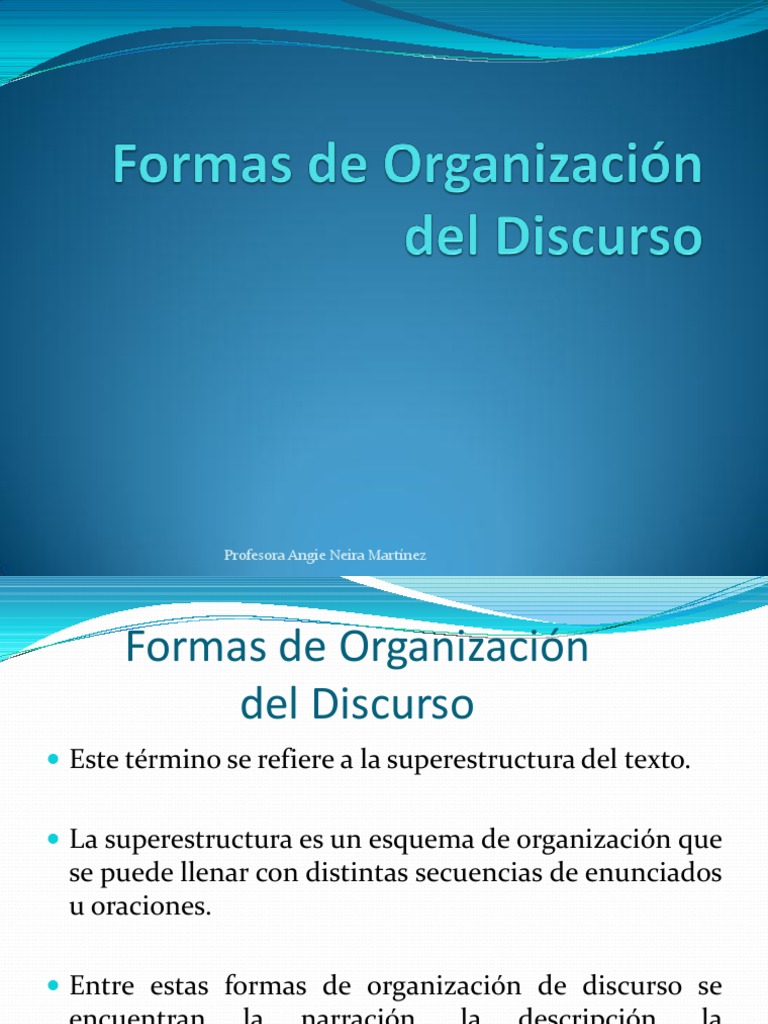 Formas Organizacion Discurso | PDF | Teoría de la argumentación | Certeza