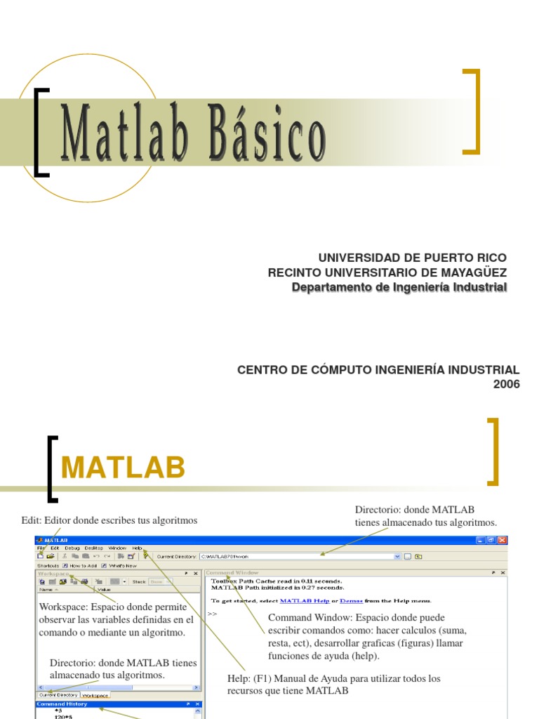 Matlab Basico | PDF | Matriz (Matemáticas) | Áreas de informática