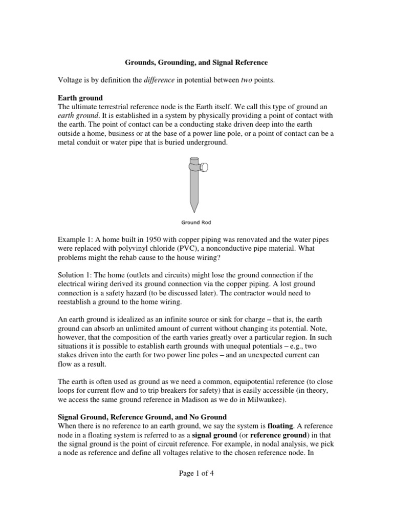 Grounds, Grounding, and Signal Reference | PDF | Voltage | Electricity