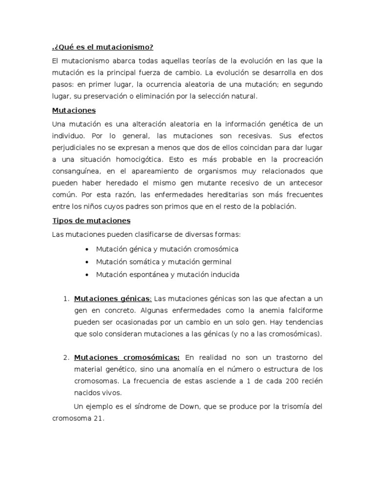 Mutacion | PDF | Mutación | Gene